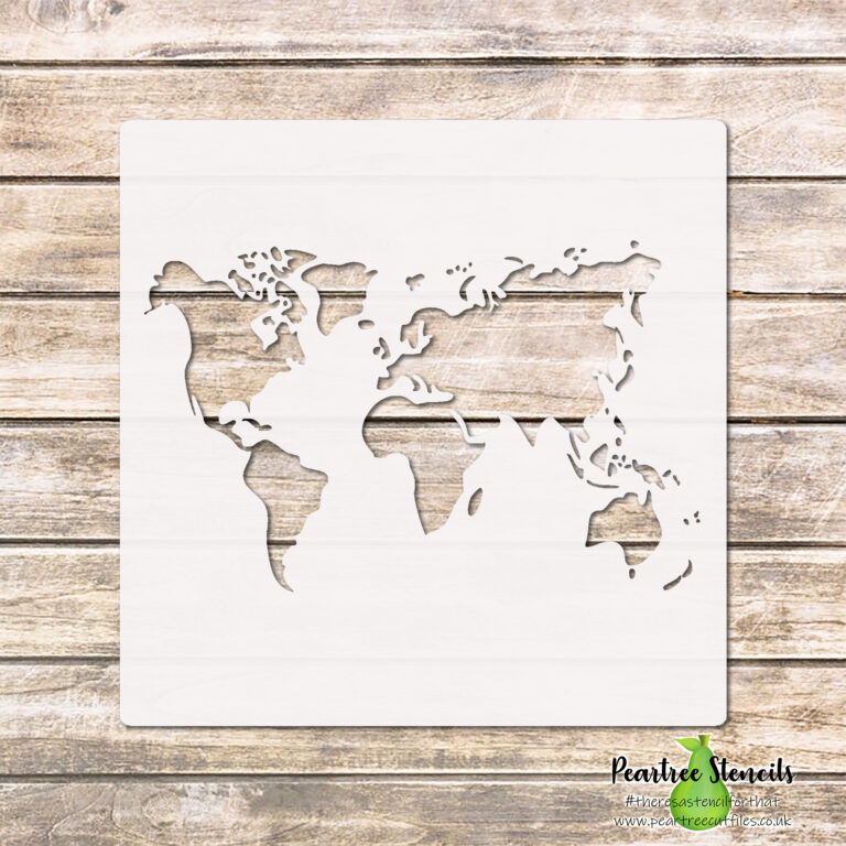 World Map Stencil – Peartree Cutfiles