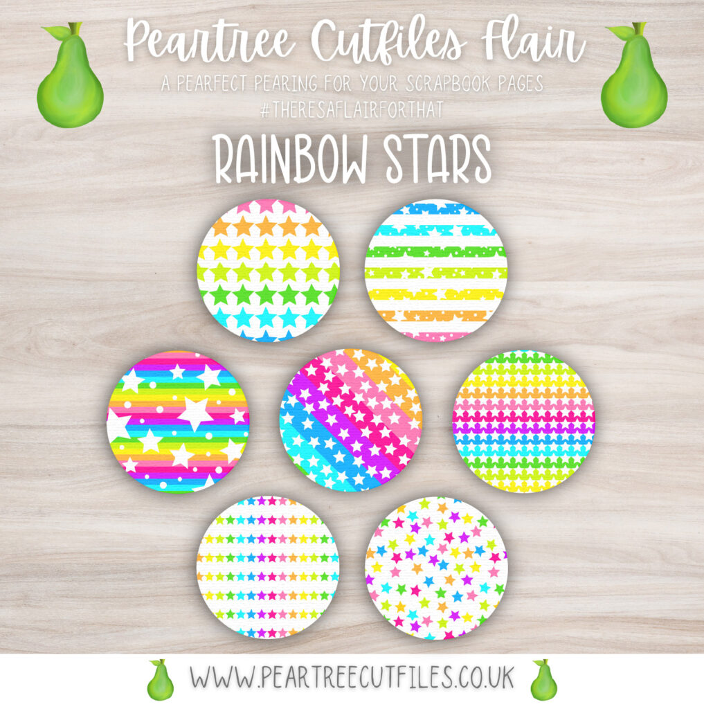 Rainbow Stars Flair – Peartree Cutfiles
